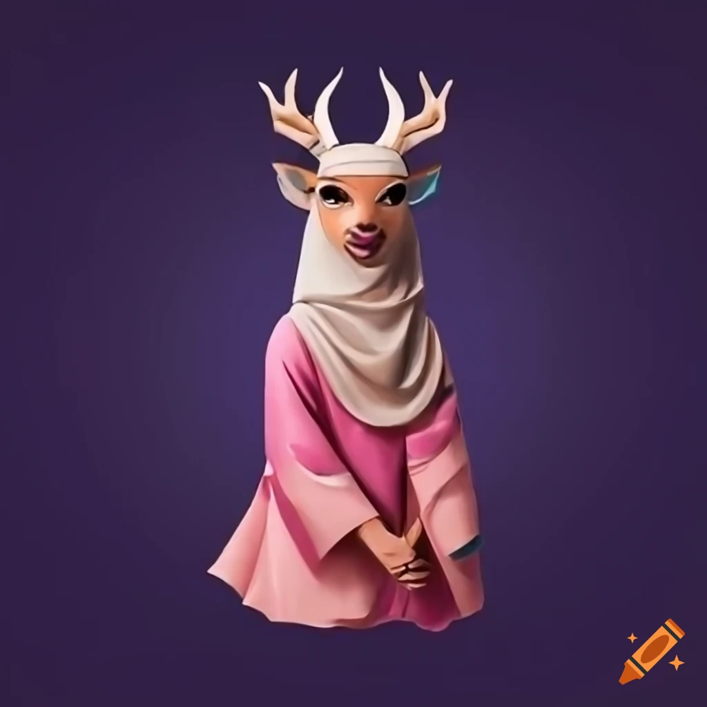 Deer nft wearing muslim outfit on Craiyon