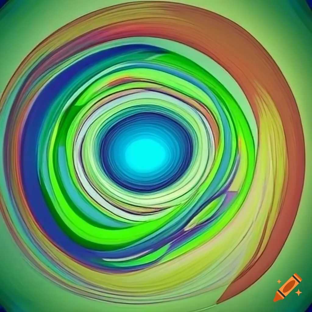 Cartoon circle in green, blue, and yellow colors on Craiyon