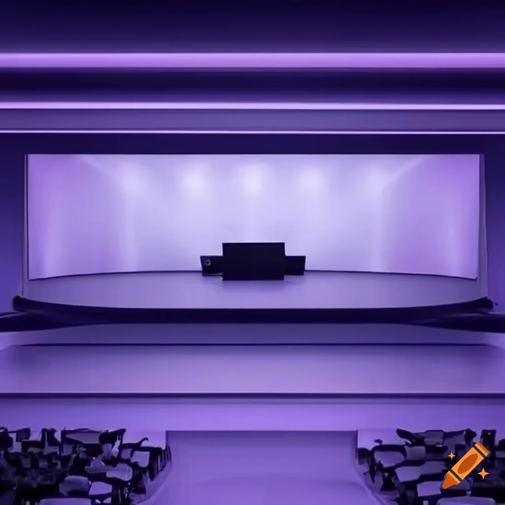 Modern 3d white design of a conference stage on Craiyon