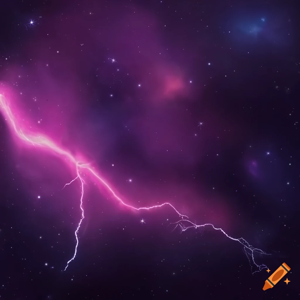 Magical background with lightning, stars, and nebula on Craiyon