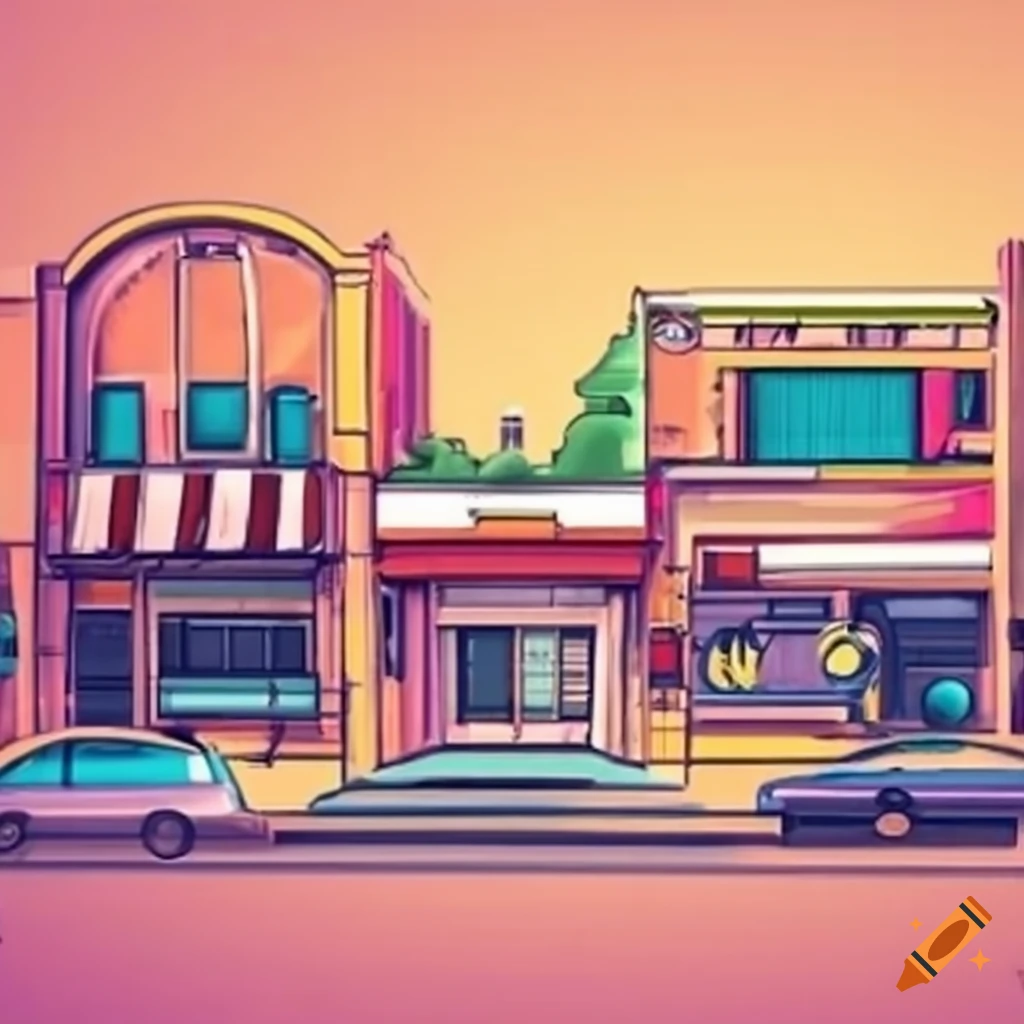 Strip mall on Craiyon