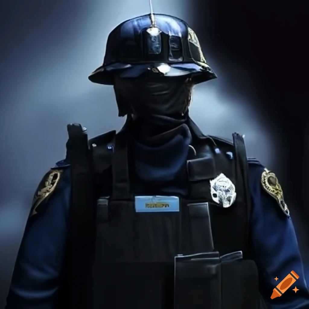 Police officer on duty on Craiyon