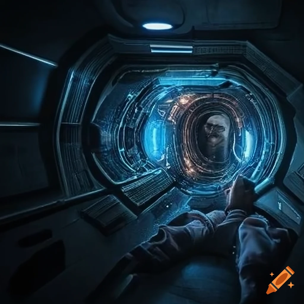 Open science fiction book coming to life on Craiyon