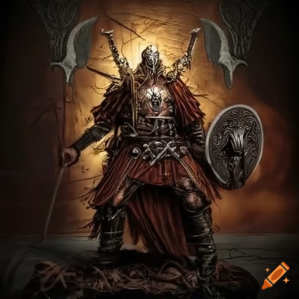 Heavy metal viking warrior in battle on Craiyon