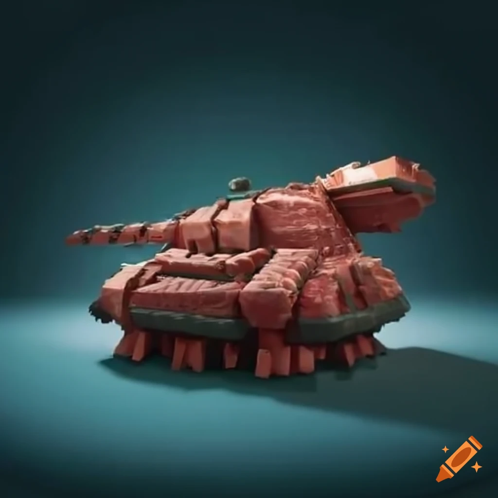 Meat tank with treads and turret on Craiyon