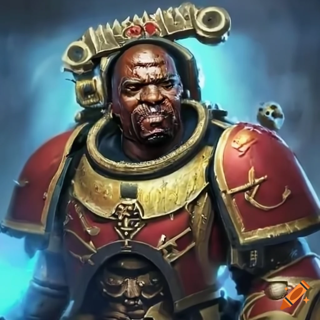 Terry crews depicted as a warhammer 40k primarch on Craiyon