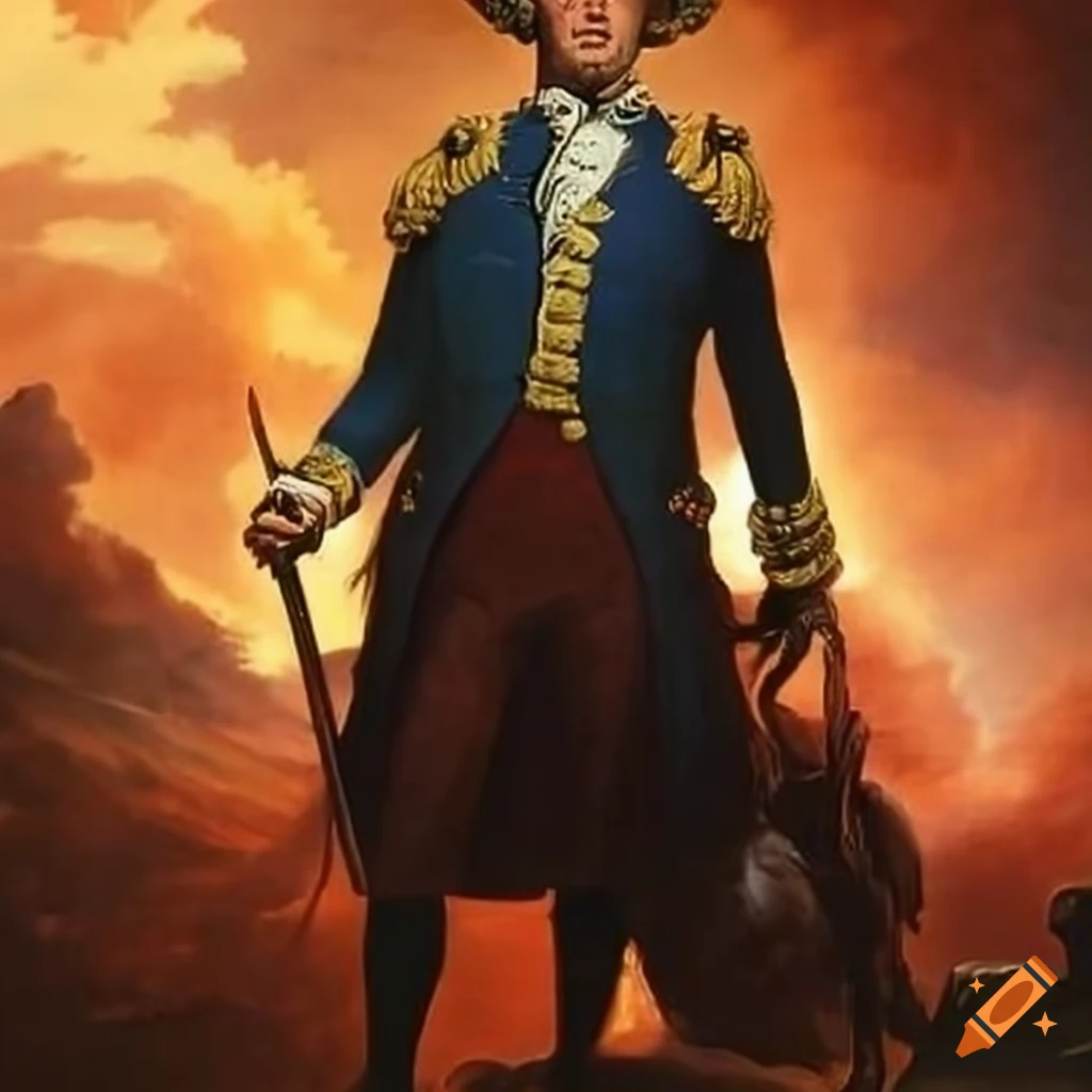 George washington depicted as an avenger character on Craiyon