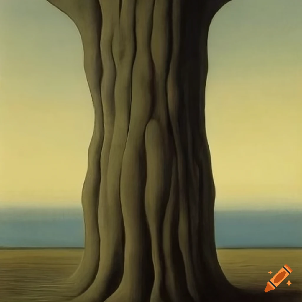 Tree with twisting branches by rene magritte on Craiyon