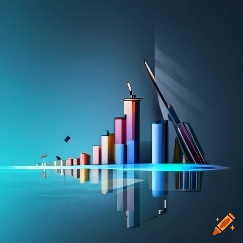 Investment portfolio graphs and charts on a sleek background on Craiyon