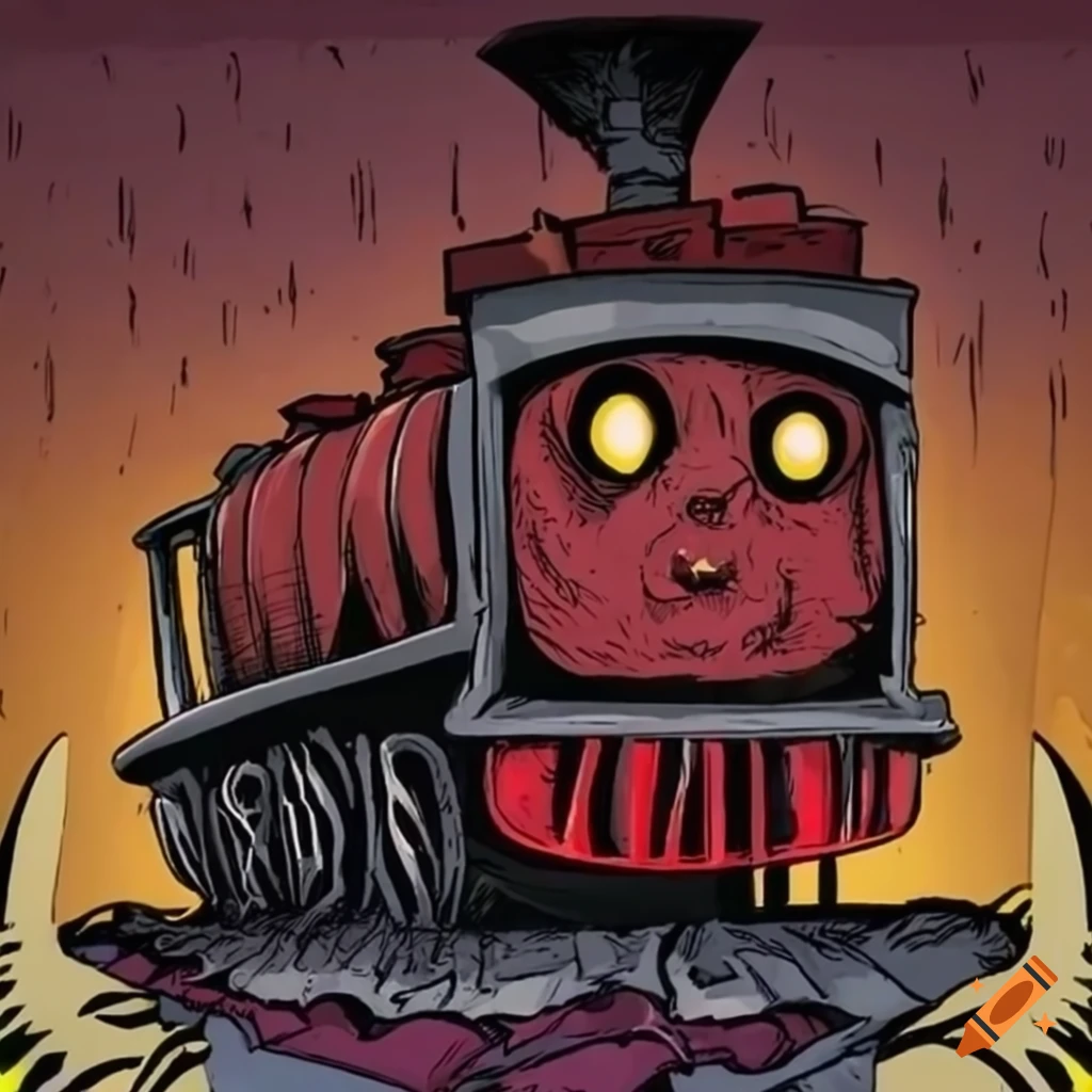 Beef train in dark comic style on Craiyon