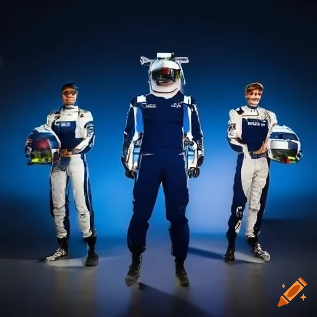 Williams Formula 1 Team Pilots As Video Game Characters In White And williams-formula-1-team-pilots-as-video-game-characters-in-white-and