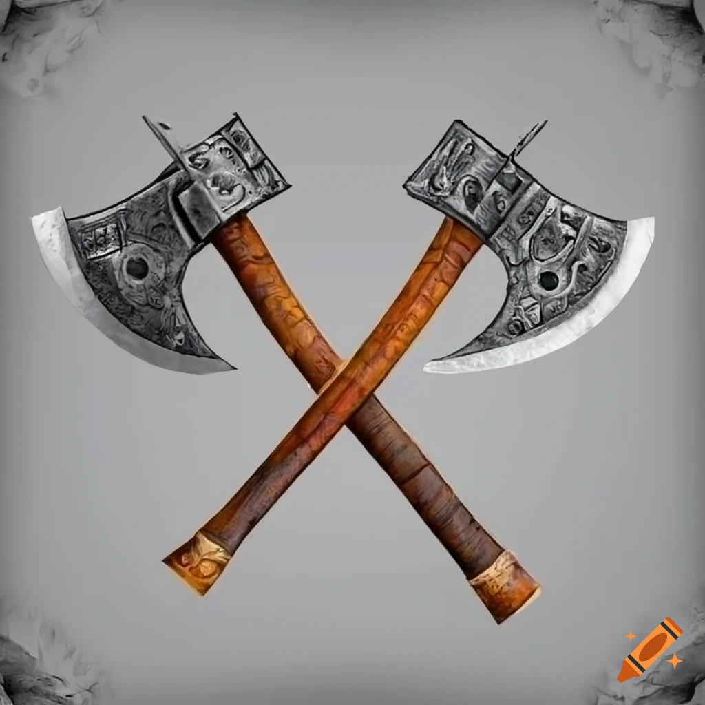 Crossed battle axes on Craiyon
