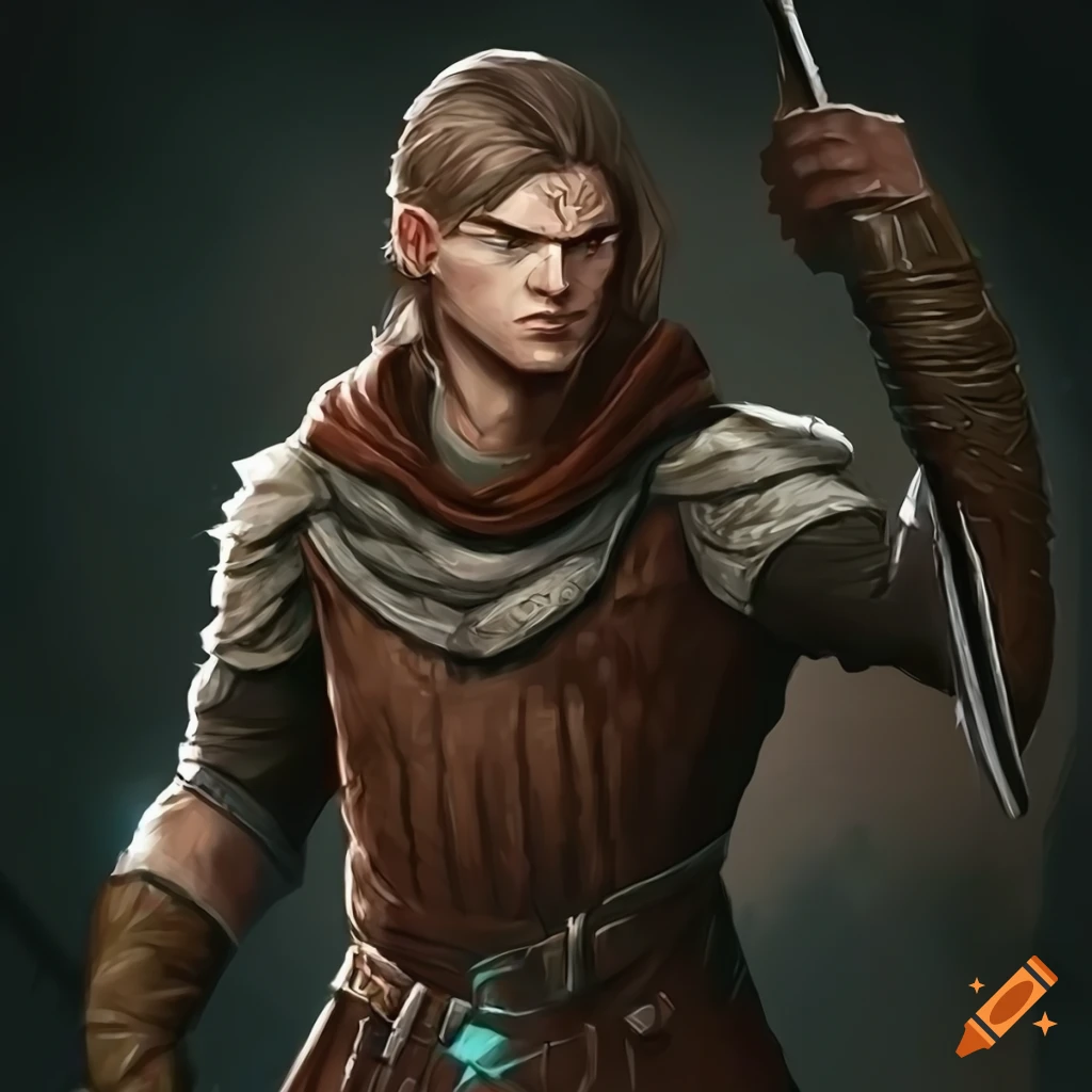 Fantasy male rogue character on Craiyon