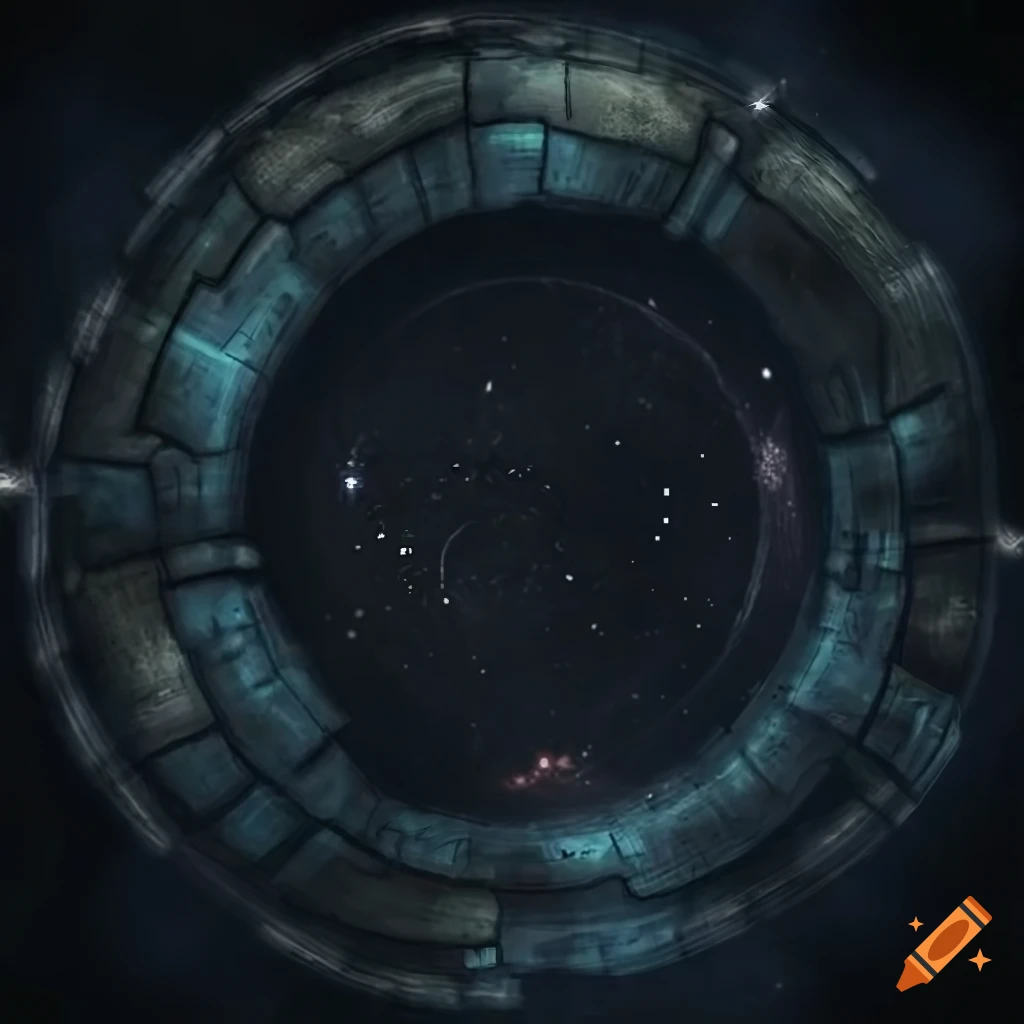 Fantasy battle map with void circle and empty space on Craiyon