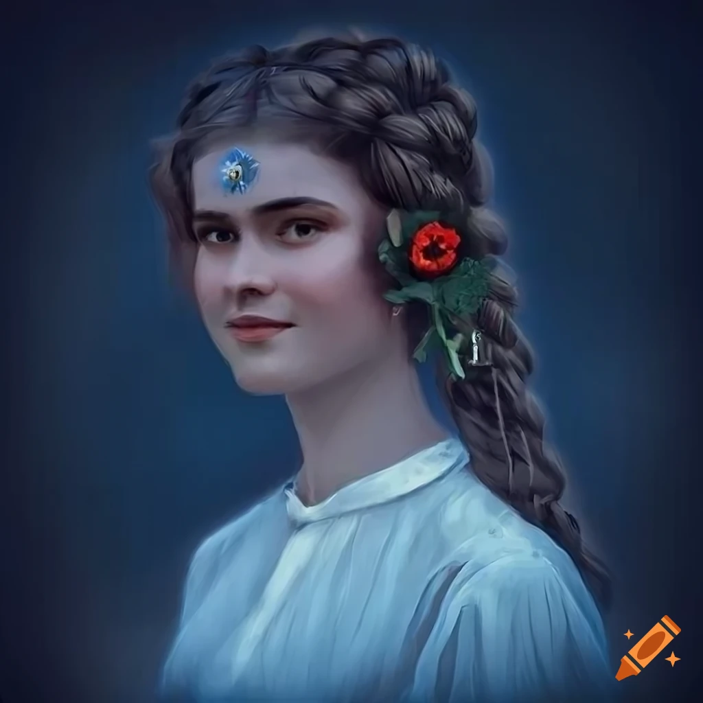 Photorealistic eastern european woman with delicate features and hazel ...