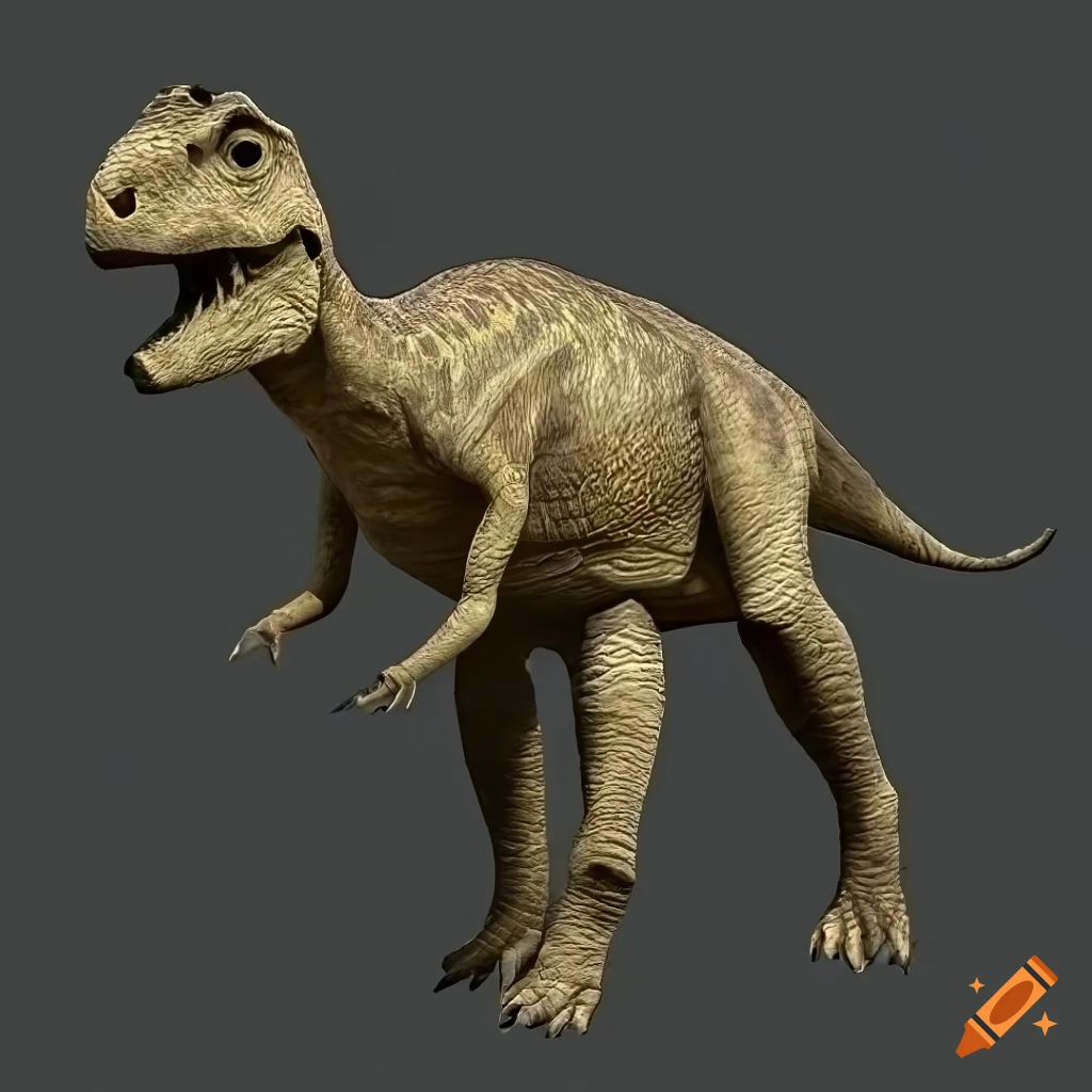 Colorful Hadrosaurus in its prehistoric environment during warm morning ...