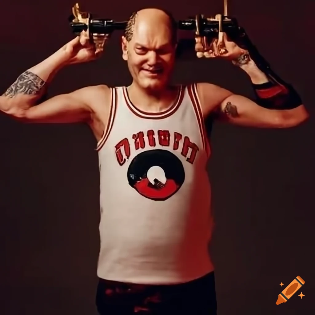 Satirical depiction of olaf scholz as a gang leader with 4 gangsters ...