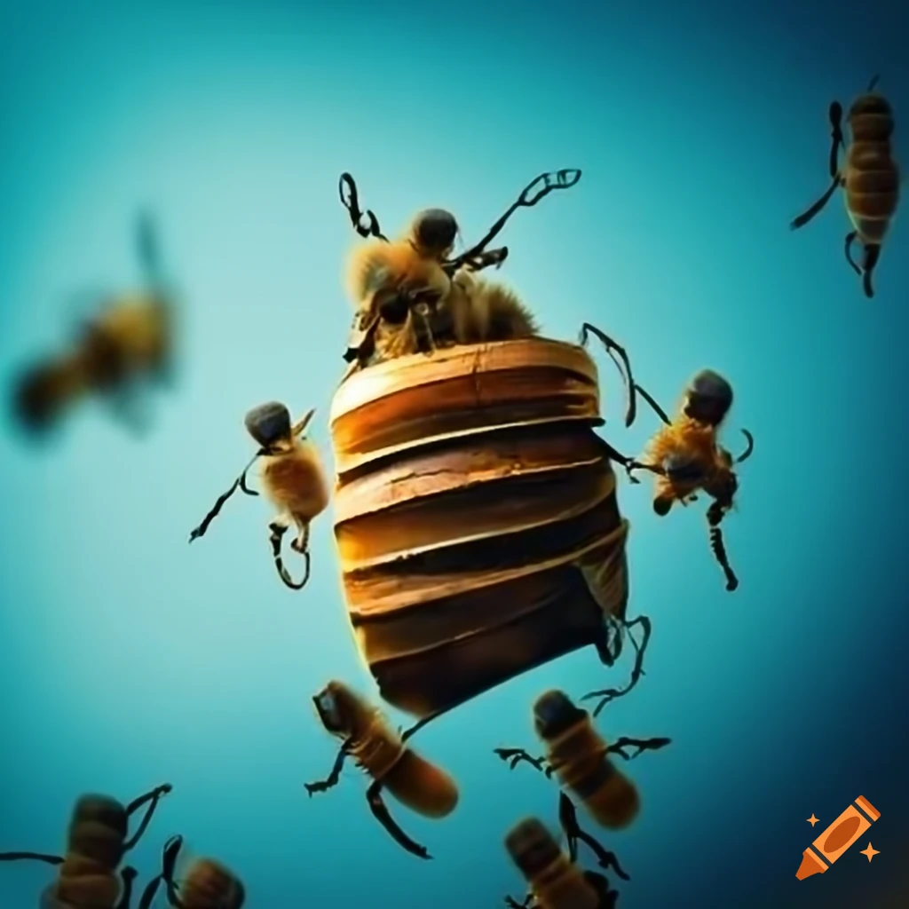 Bees in a ship on Craiyon