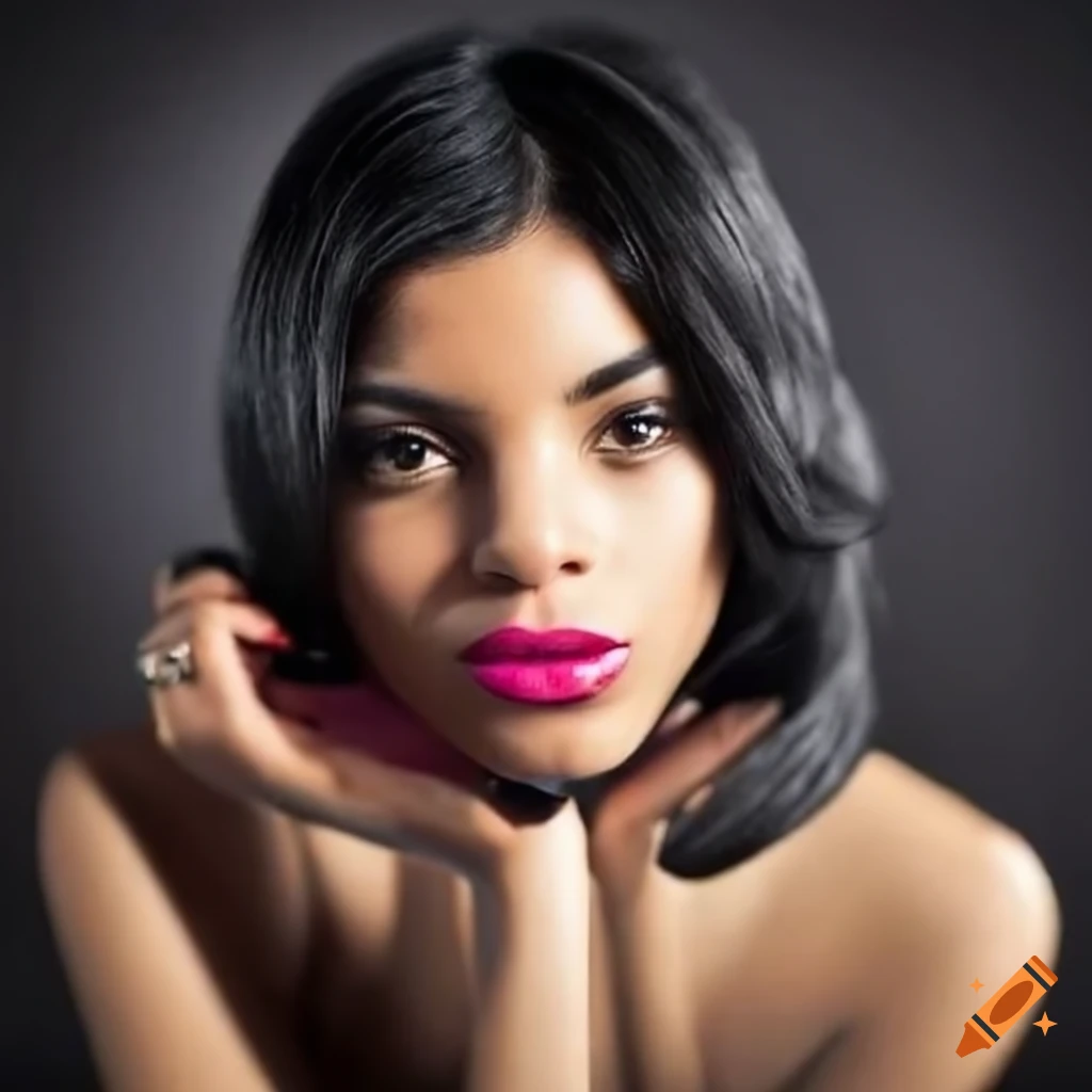 Short wavy black hair, brown skinned humanoid woman with arabic ...