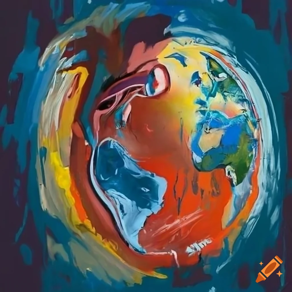 Earth bleeding oil and gas in the style of basquiat painting on Craiyon