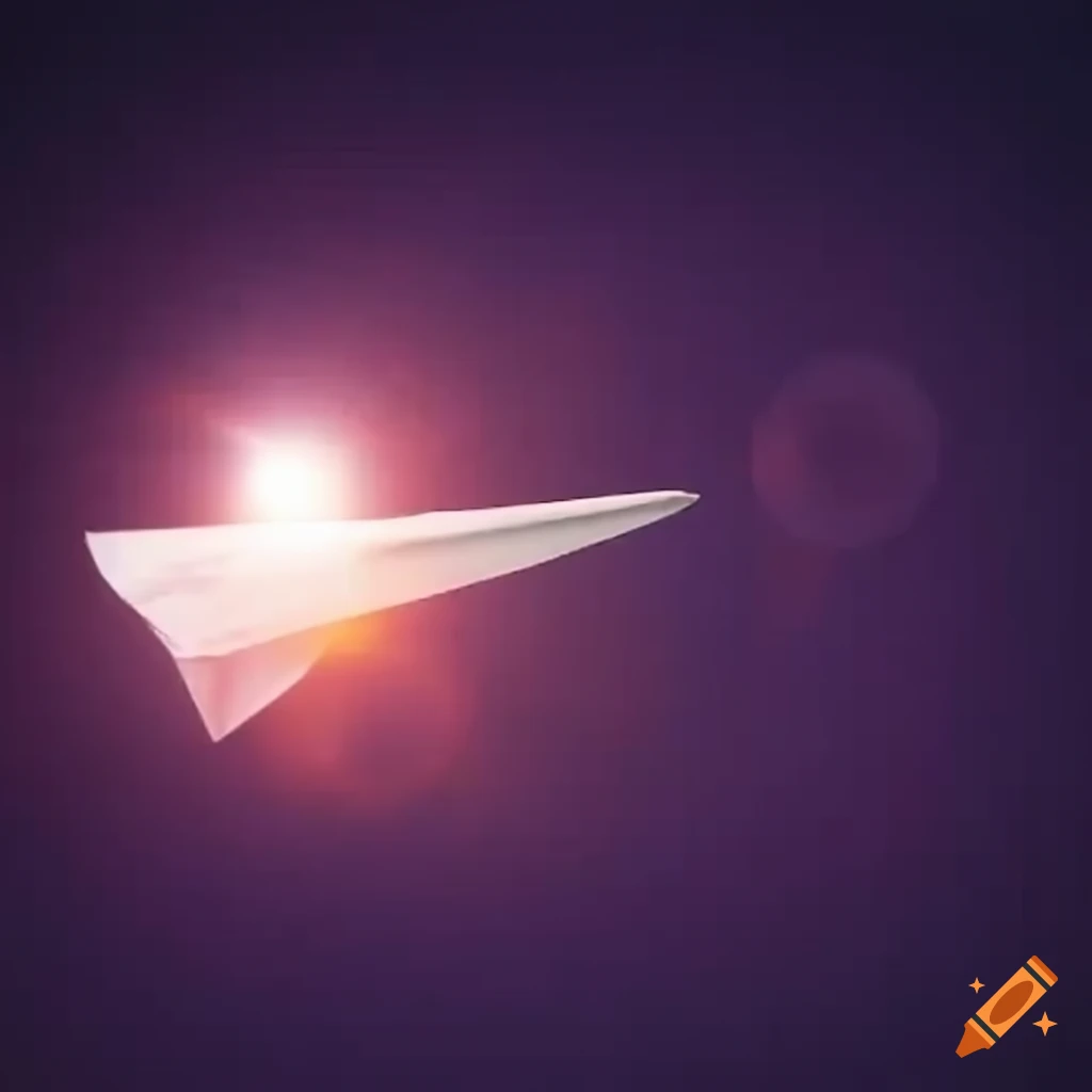 Paper airplane flying over explosions on Craiyon