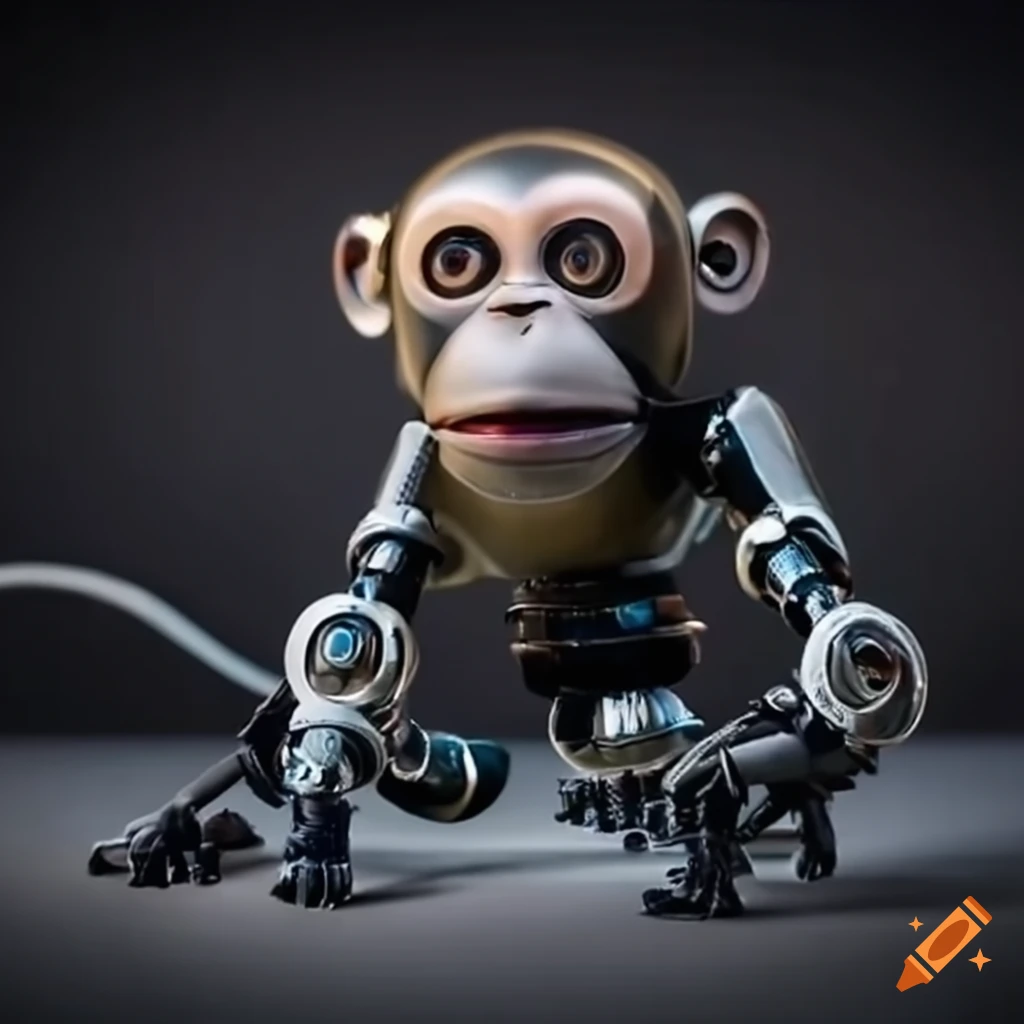 Robotic monkey with mechanical legs on Craiyon