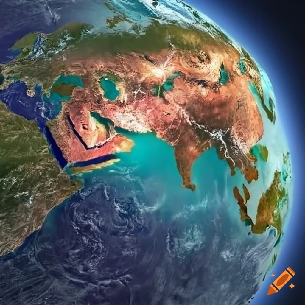 Satellite view of india from space on Craiyon