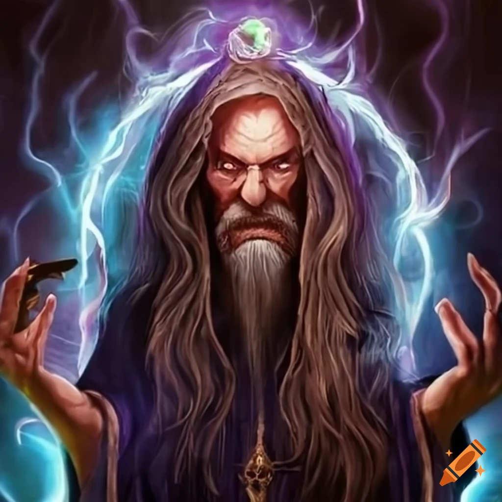 Wizard casting a spell on Craiyon