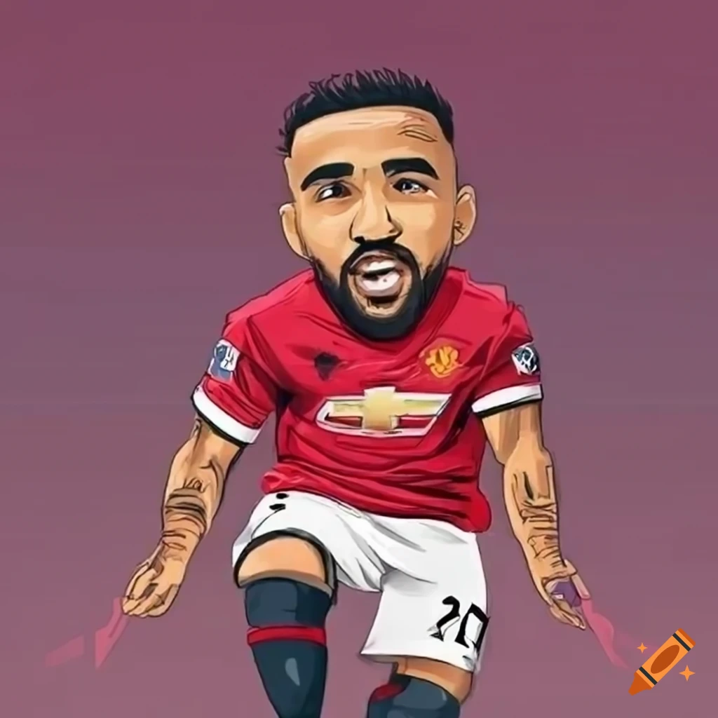 Cartoon depiction of soccer player callum wilson in a manchester united ...
