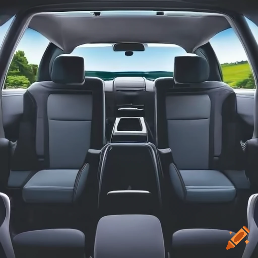 View of all 4 seats in an SUV on Craiyon