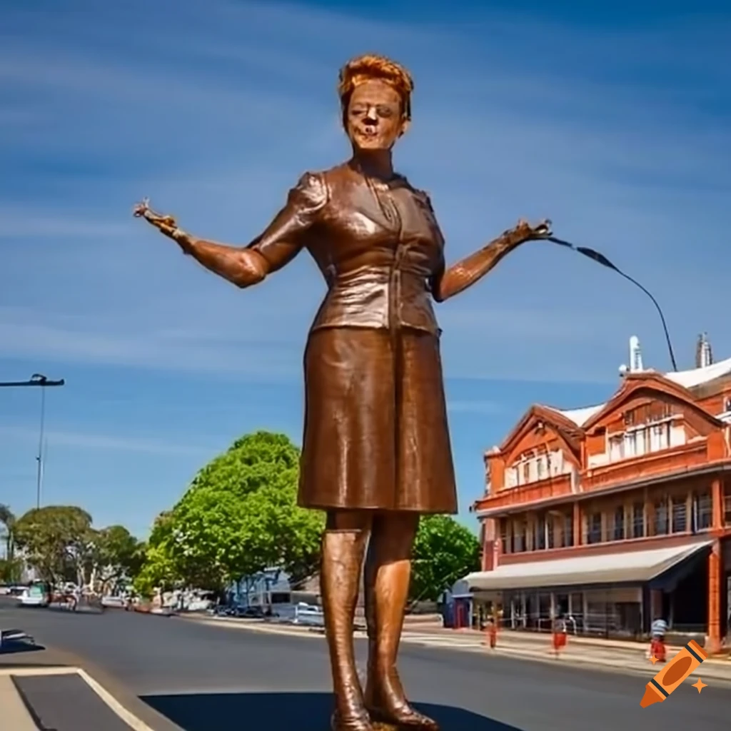 Statue of pauline hanson in an australian town on Craiyon