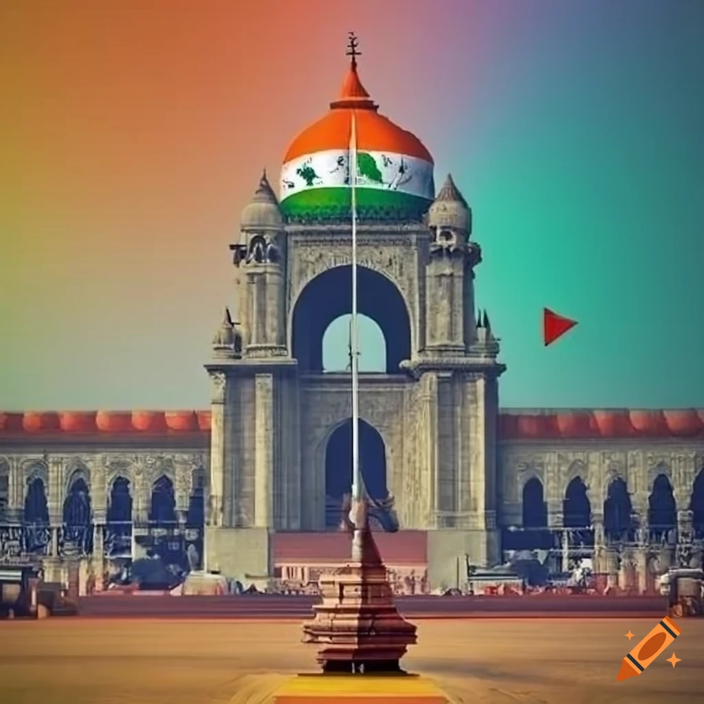 India republic day poster with historical monuments on Craiyon