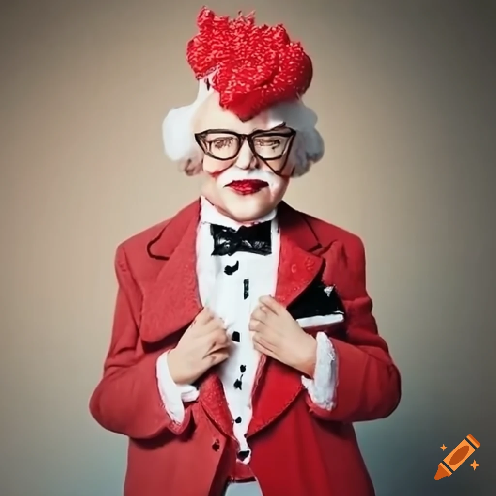 Chicken dressed as Colonel Sanders on Craiyon