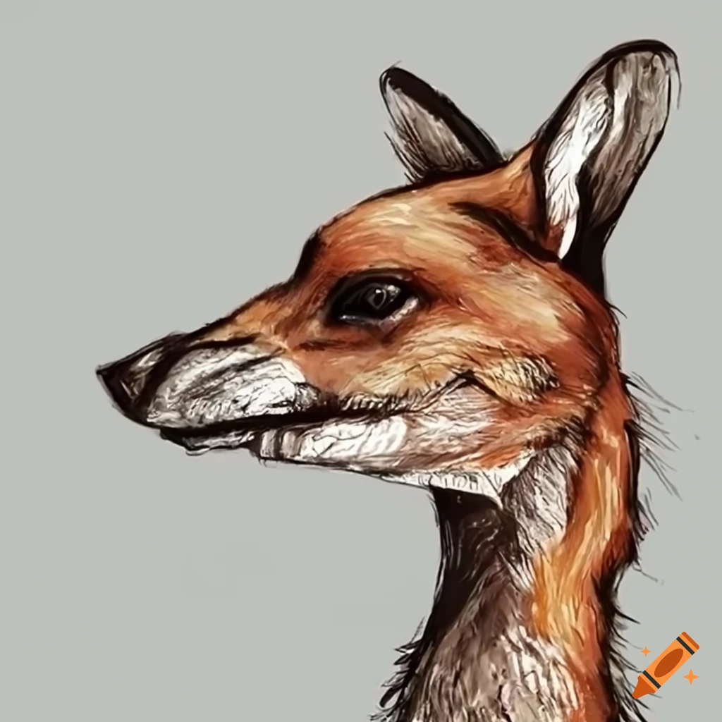 Kangaroo with fox head on Craiyon
