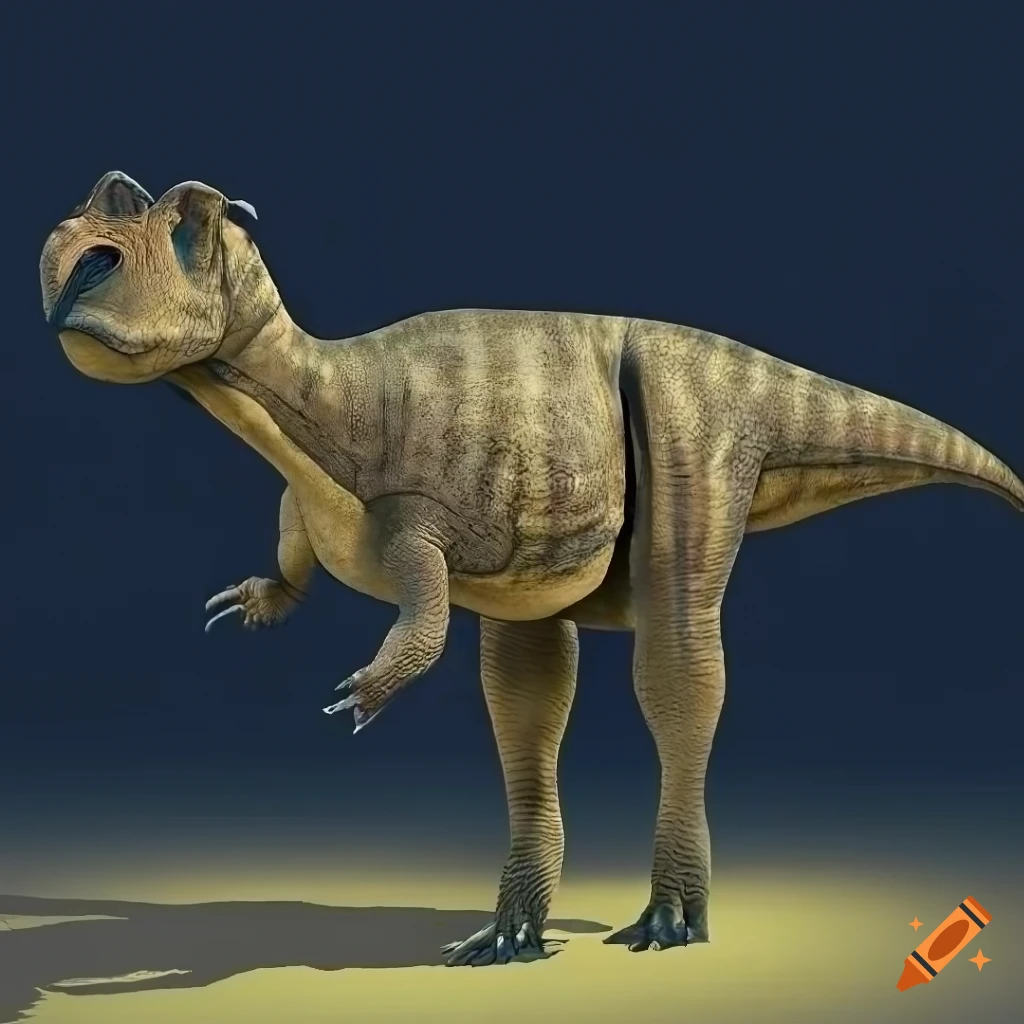 Colorful Hadrosaurus in its prehistoric environment on Craiyon