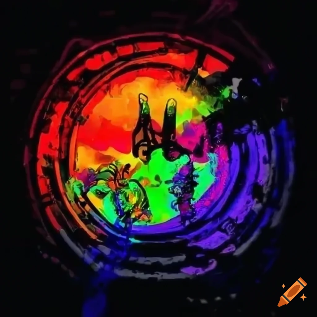 Vibrant and colorful rave concert logo on Craiyon