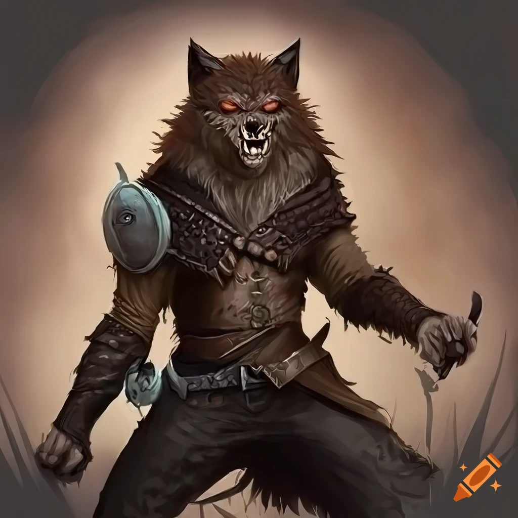 Fantasy werewolf rogue on Craiyon