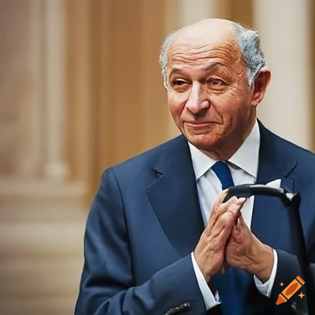 Laurent fabius rubbing his hands on Craiyon