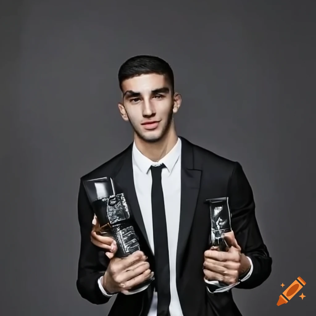 Ferran torres receiving top scorer award on Craiyon