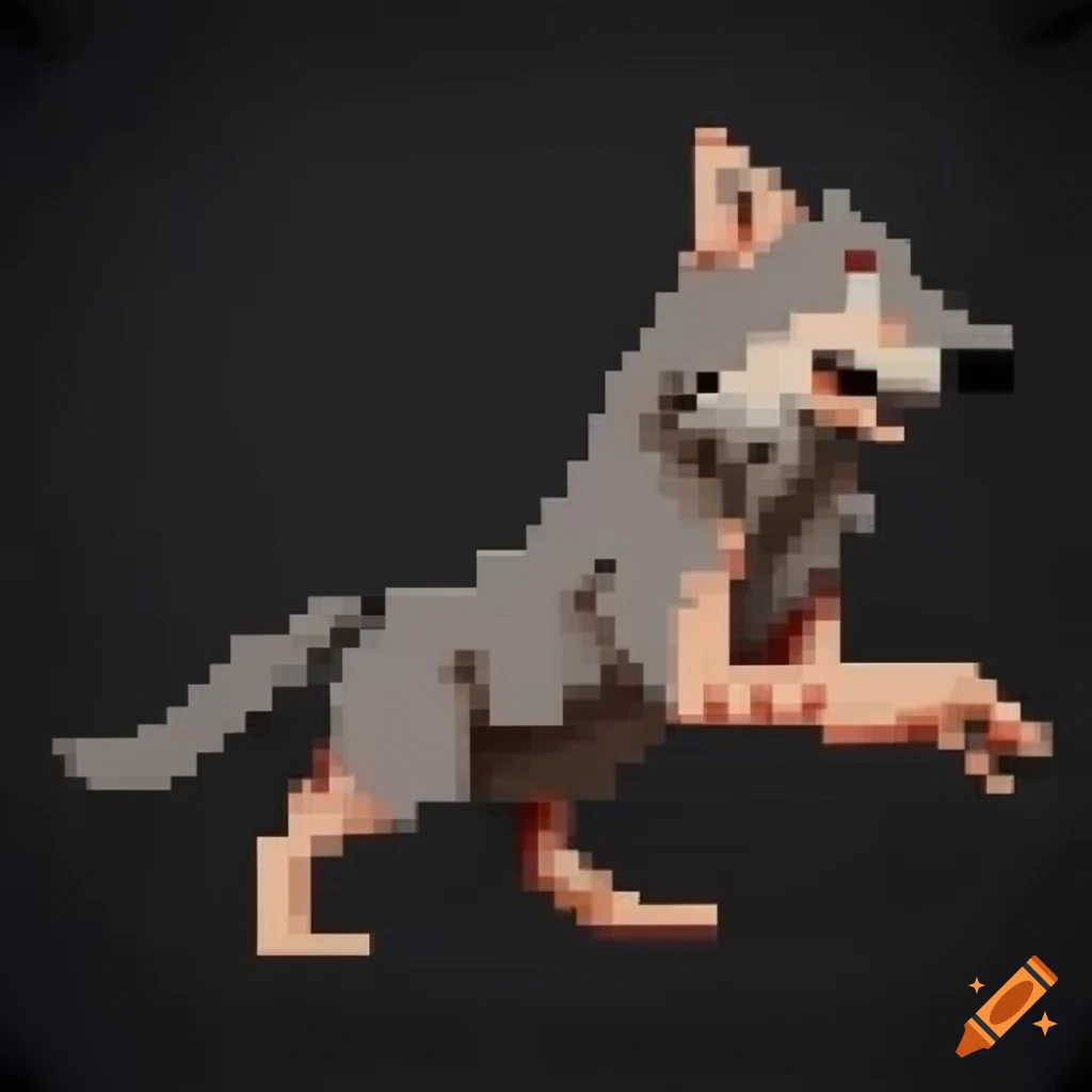 16-bit sprite wolf on Craiyon