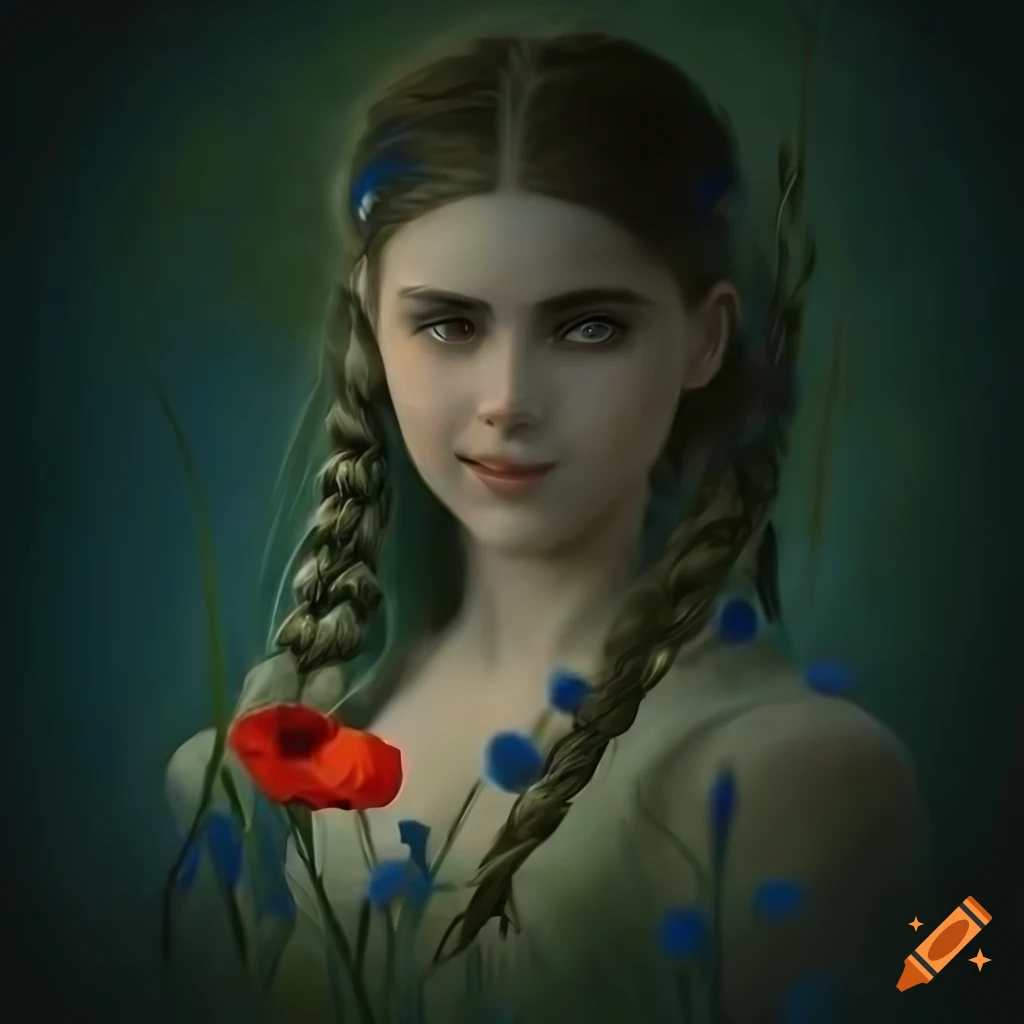 Photorealistic image of a woman with eastern european features and a ...