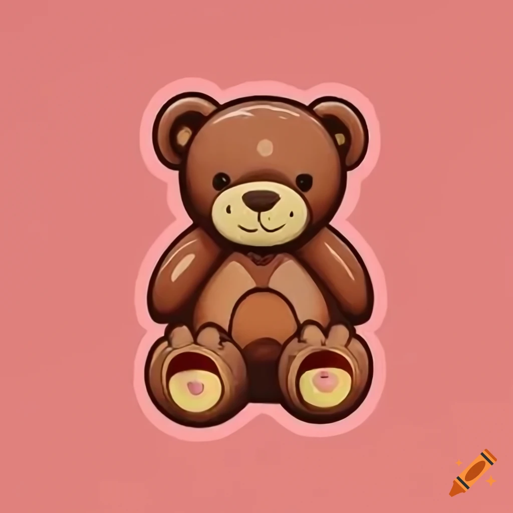 Teddy bear sticker on Craiyon