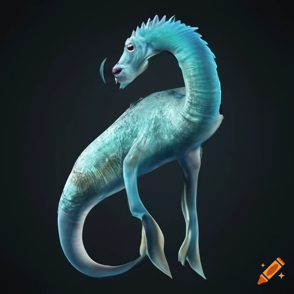 Photorealistic hd sea goat with fish tail facing forward on Craiyon