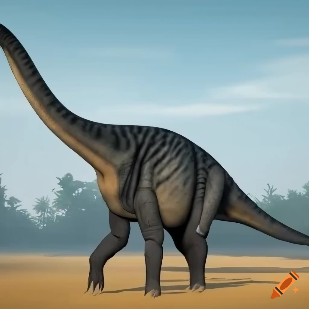 Hefty Hadrosaurus dinosaur in its prehistoric environment during a warm ...