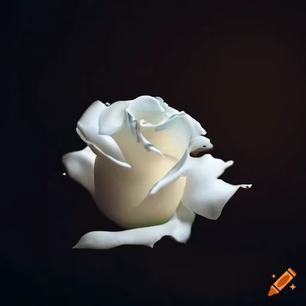 White rose symbolizing love and soul energy in minimal style on Craiyon