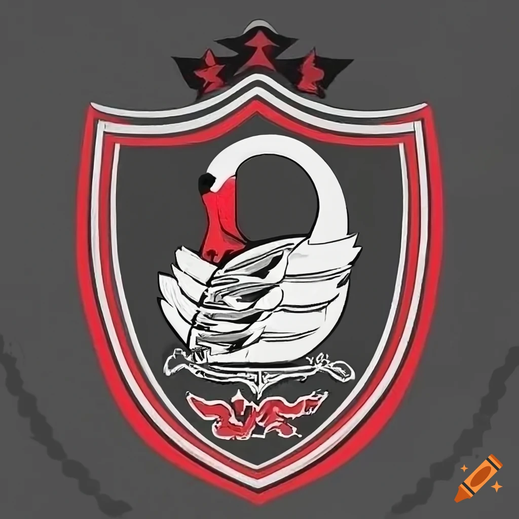 Black Swan FC football club crest with swan and football on Craiyon
