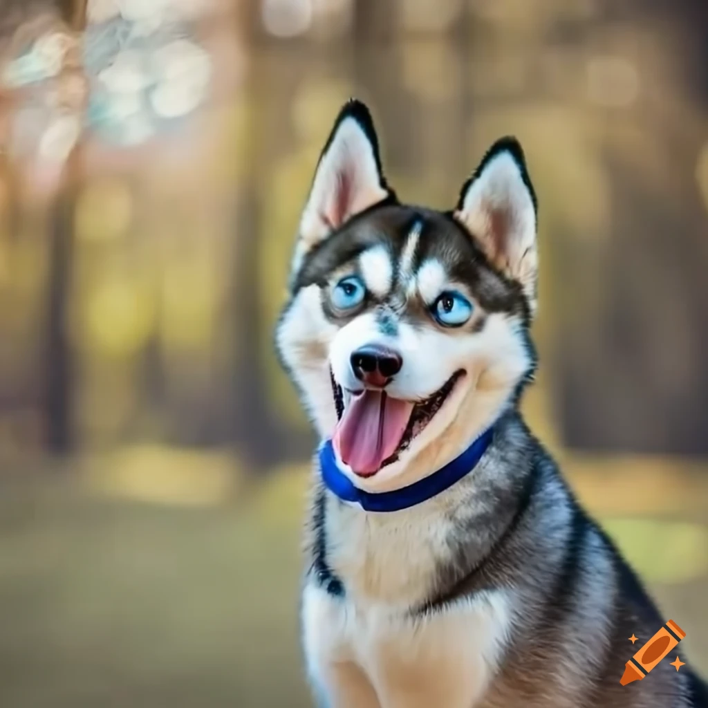 Happy husky dog on Craiyon