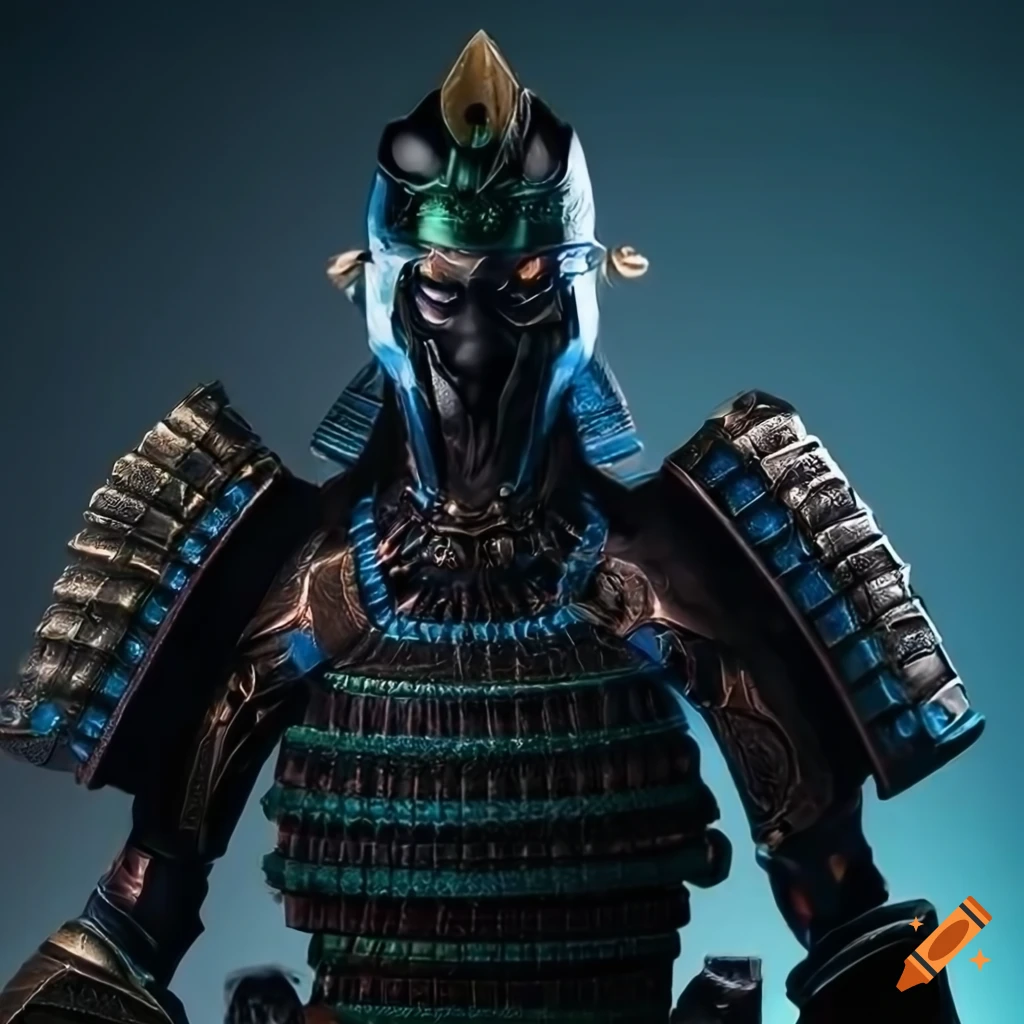 Hyperrealistic mantis samurai shogun warrior in dynamic lighting on Craiyon