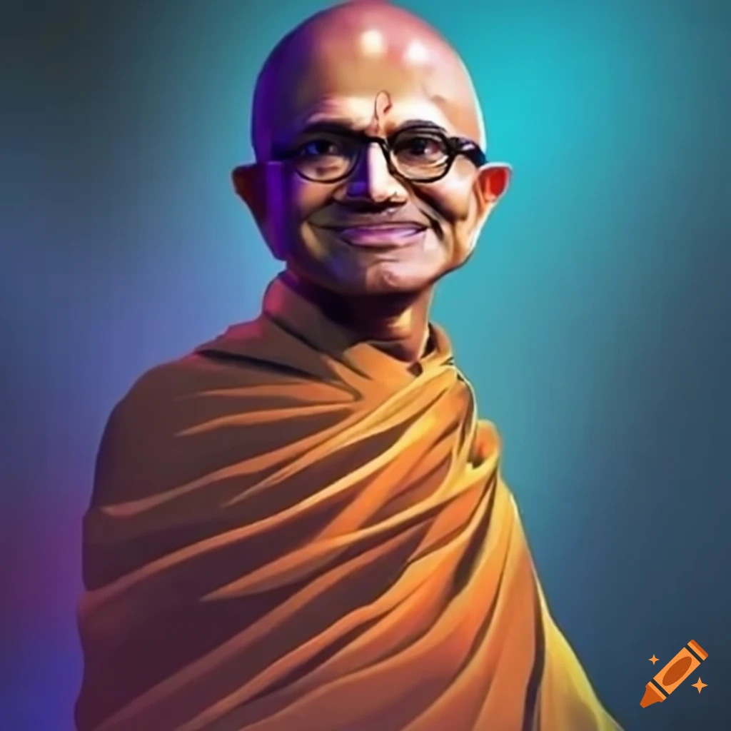 Satya nadella depicted as indian guru on Craiyon