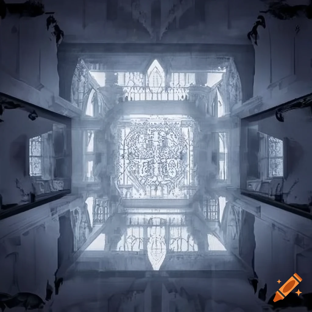 White gothic cubic city in an elegant and minimalist style on Craiyon